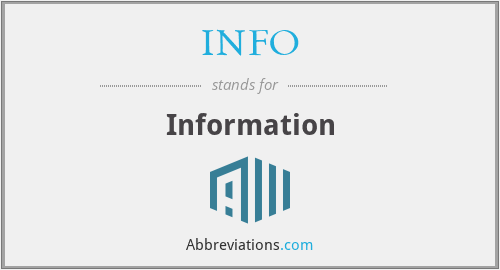 What is the abbreviation for Information?