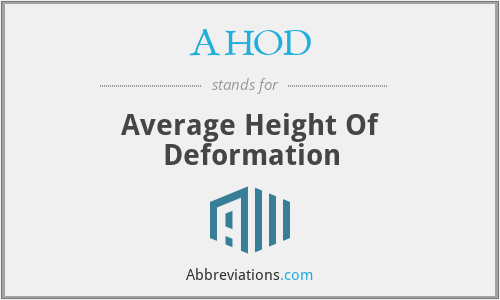 What does AHOD stand for?