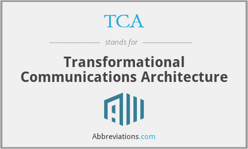 TCA - Transformational Communications Architecture
