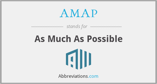 What does AMAP stand for?