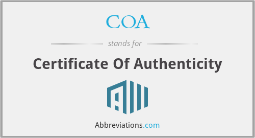 What does COA stand for?