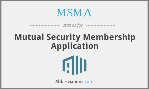 What does MSMA stand for?