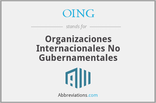What does OING stand for?