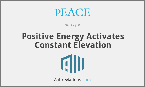 What does PEACE stand for?