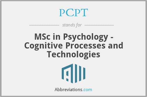 PCPT - MSc in Psychology - Cognitive Processes and Technologies