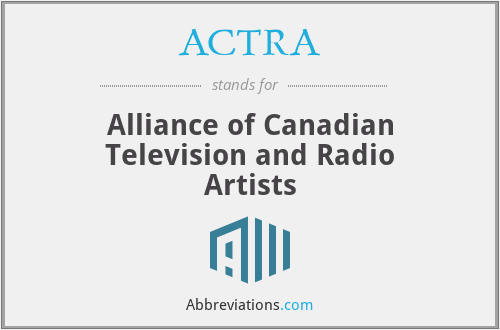 What does ACTRA stand for?