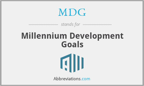 What does MDG stand for?