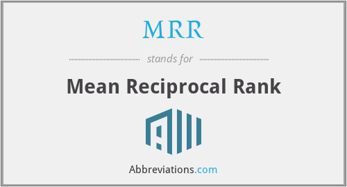 What does MRR stand for?