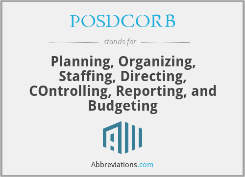 What does POSDCORB stand for?