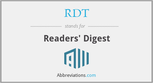 What does RDT stand for?