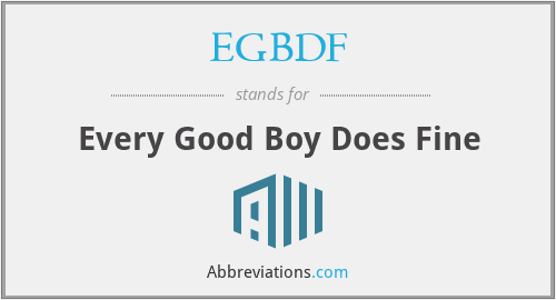 What does EGBDF stand for?