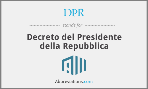 What does DPR stand for?