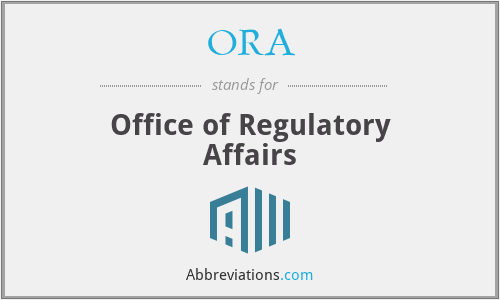 What does ORA stand for?