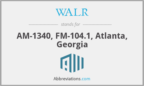 What does WALR stand for?