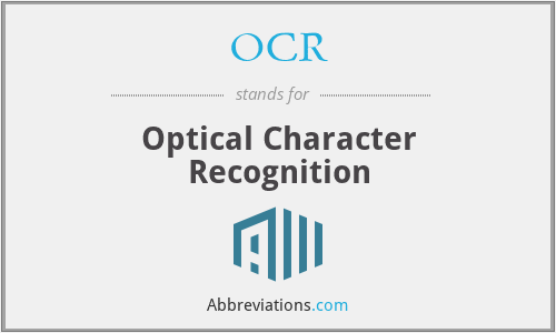 What does OCR stand for?