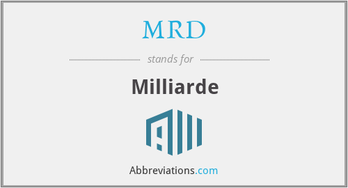 What does MRD stand for?