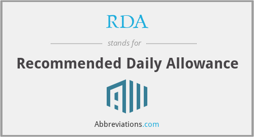 What does RDA stand for?