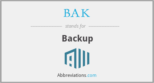 What is the abbreviation for Backup?