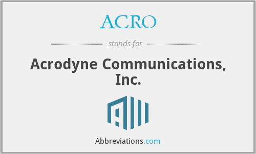 What does ACRO stand for?