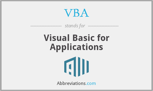 What does VBA stand for?