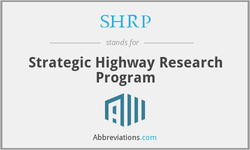 What does SHRP stand for?