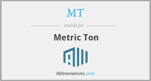 What is the abbreviation for metric ton?
