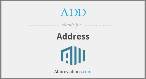 What is the abbreviation for Address?