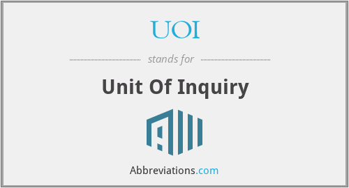 UOI - Unit Of Inquiry