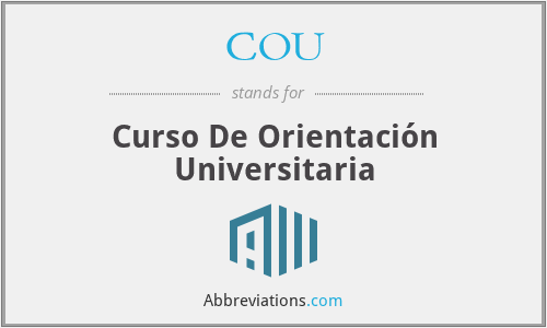 What does COU stand for?