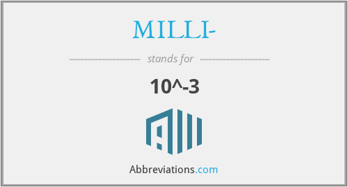 What does MILLI- stand for?