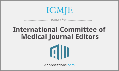 What does ICMJE stand for?