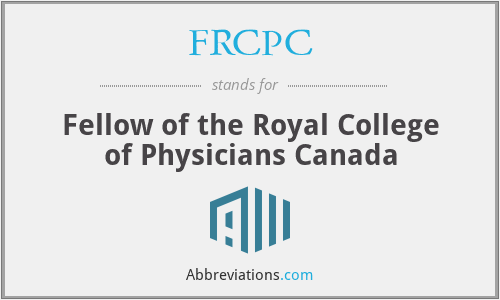 What does FRCPC stand for?