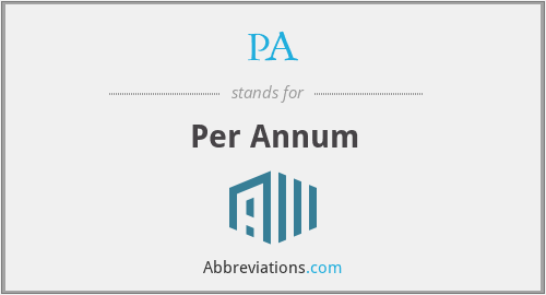 What is the abbreviation for Per Annum?