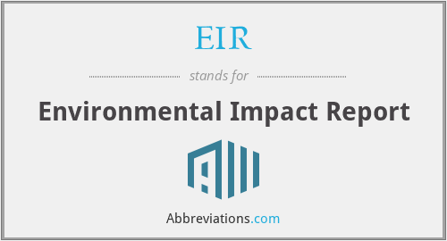 What does EIR stand for?