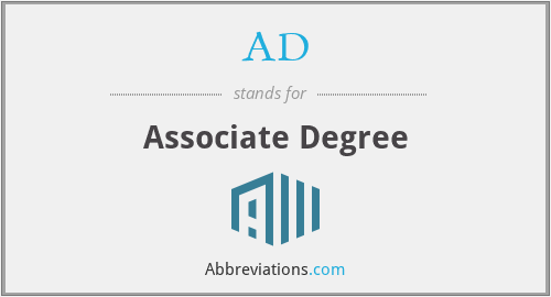 What is the abbreviation for associate degree?