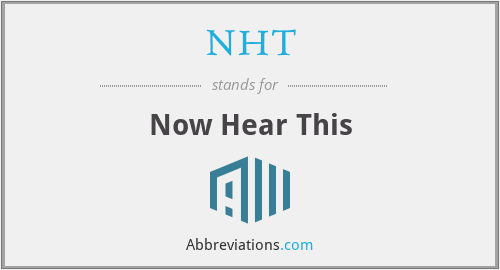What does NHT stand for?