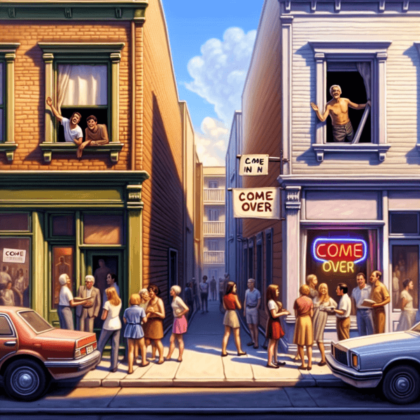 Come in vs. Come over