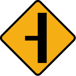 Ireland junction with a minor side-road sign. Symbol